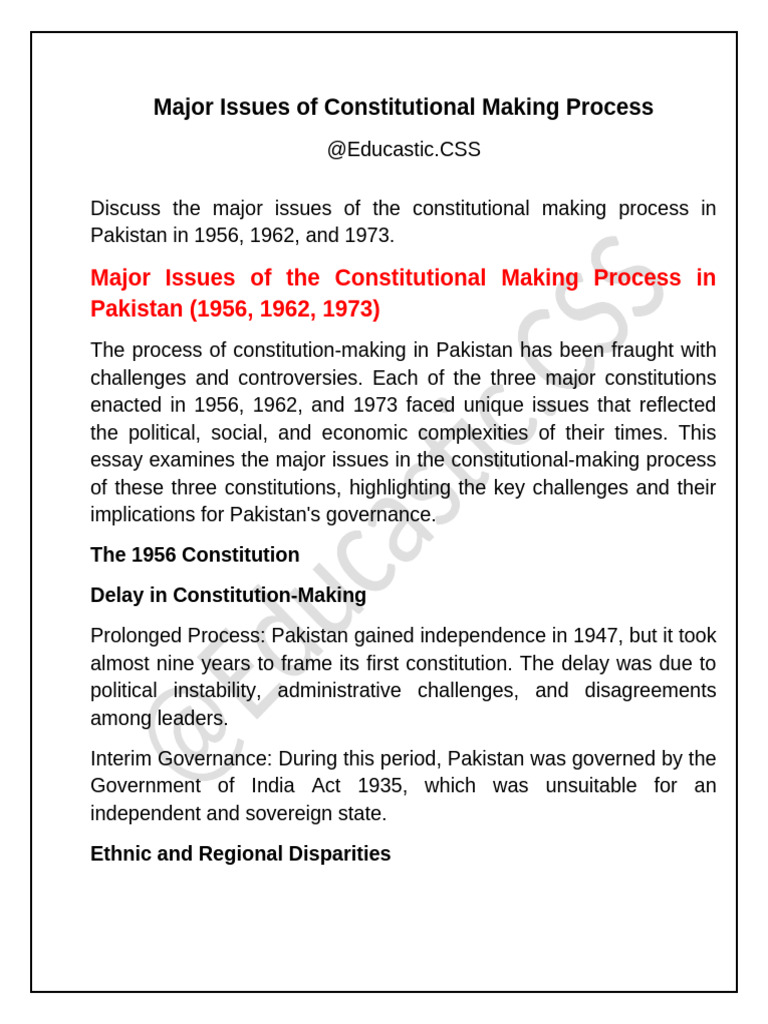 Constitutional Challenges in Pakistan | PDF | Pakistan | Constitution