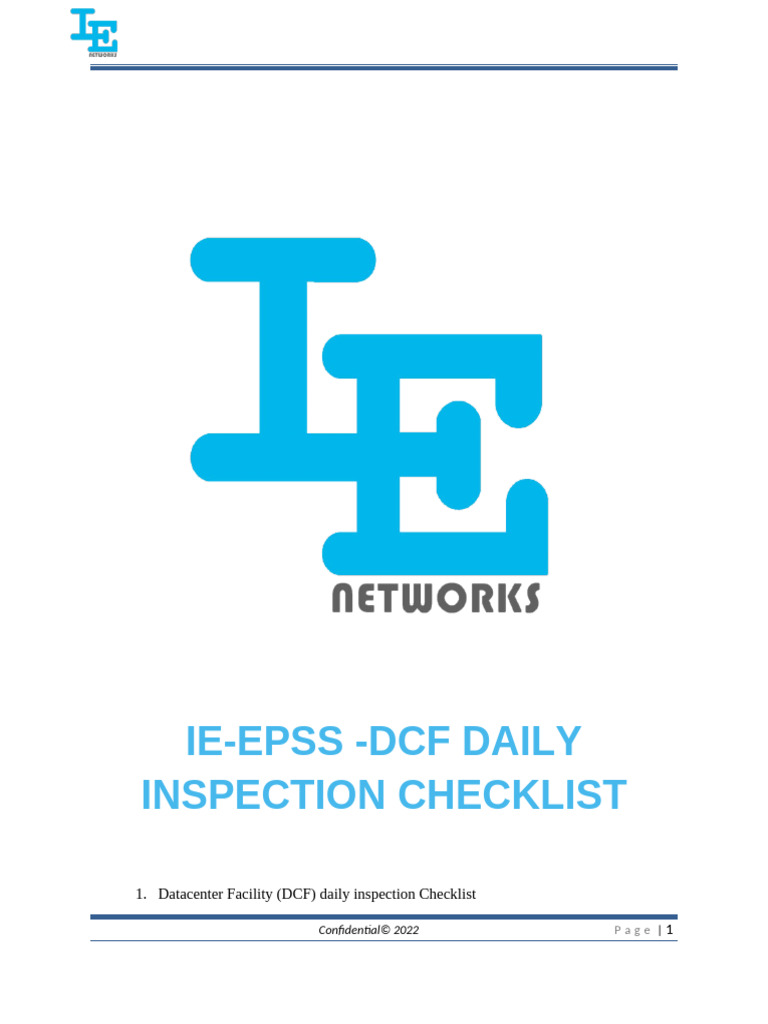 IE-EPSS-DCF Daily Inspection Checklist V 01 | PDF