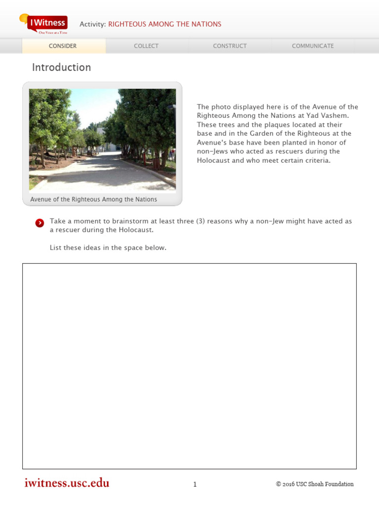 Righteous Among The Nations StudentHandouts | PDF | The Holocaust