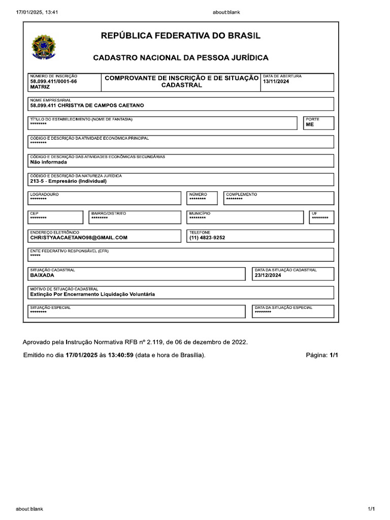 Comprovante CNPJ | PDF