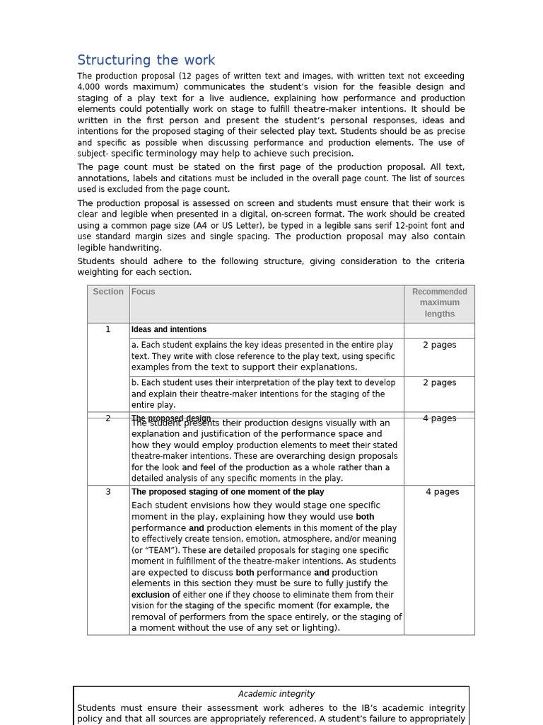 Structuring the work - Production Proposal | PDF | Typefaces