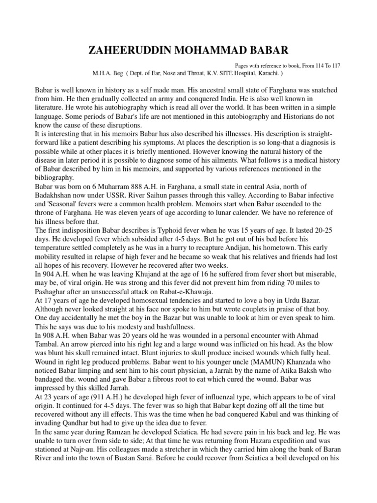 Zaheeruddin Mohammad Babar | PDF