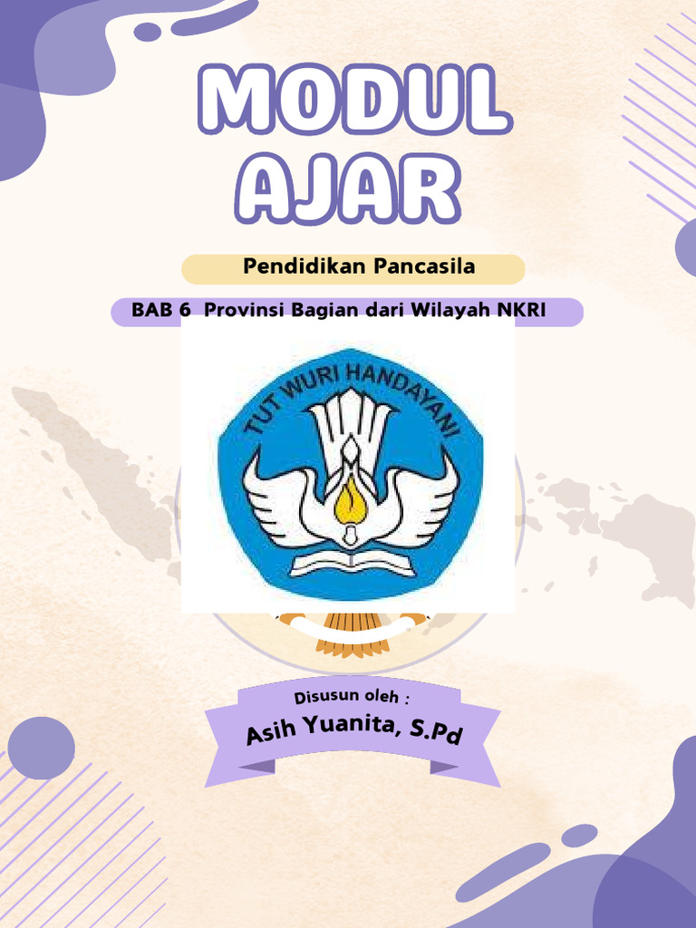 Sampul Modul Ajar Pendidikan Pancasila Sampul Ungu Dan Krem Sederhana | PDF