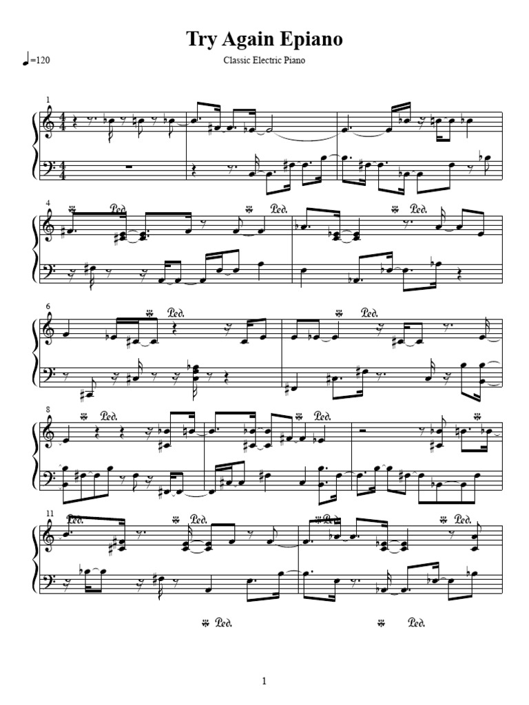 Partitura de Piano "Try Again" | PDF