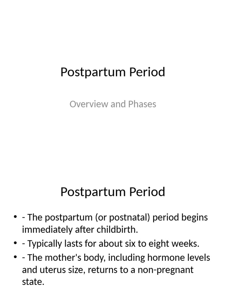 Understanding the Postpartum Period | PDF