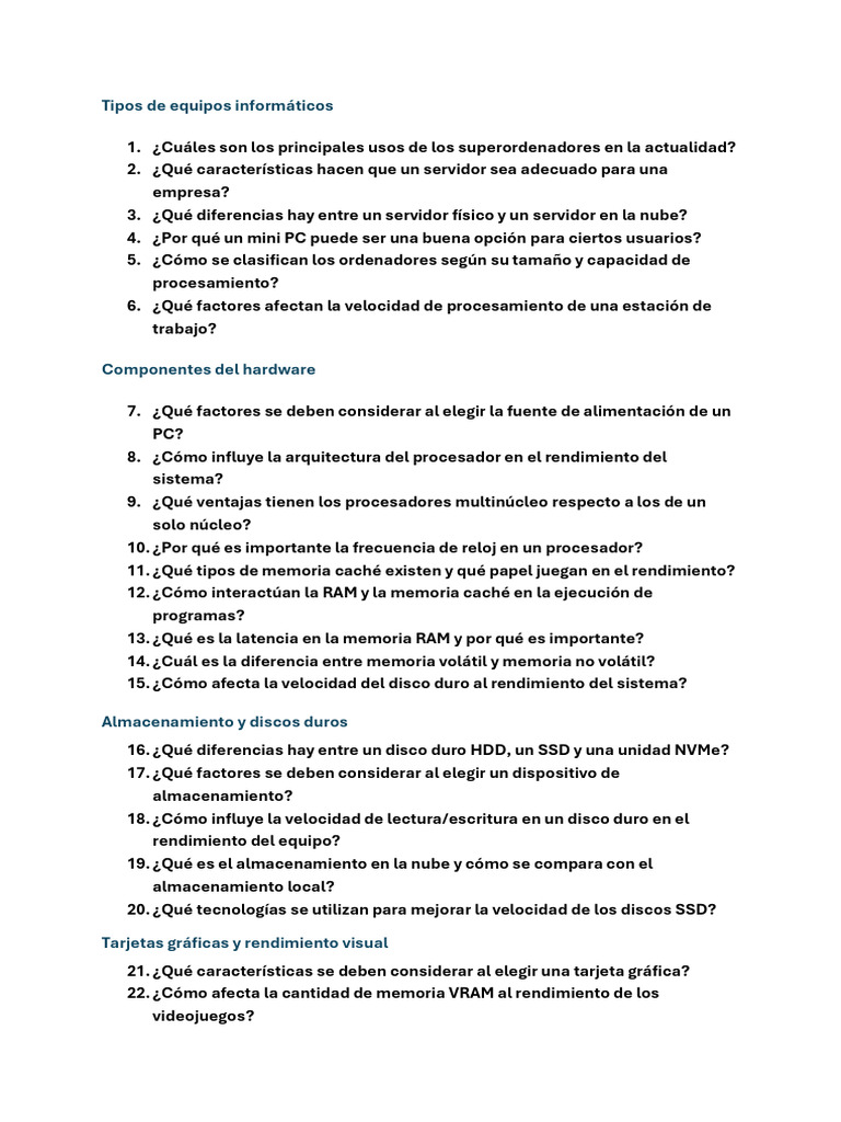 Examen Tecno | PDF | Disco duro | Almacenamiento de datos de la computadora
