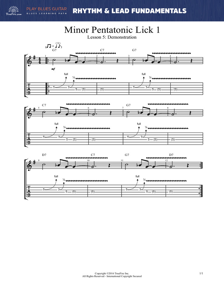 001 - minor pentatonic first riff | PDF