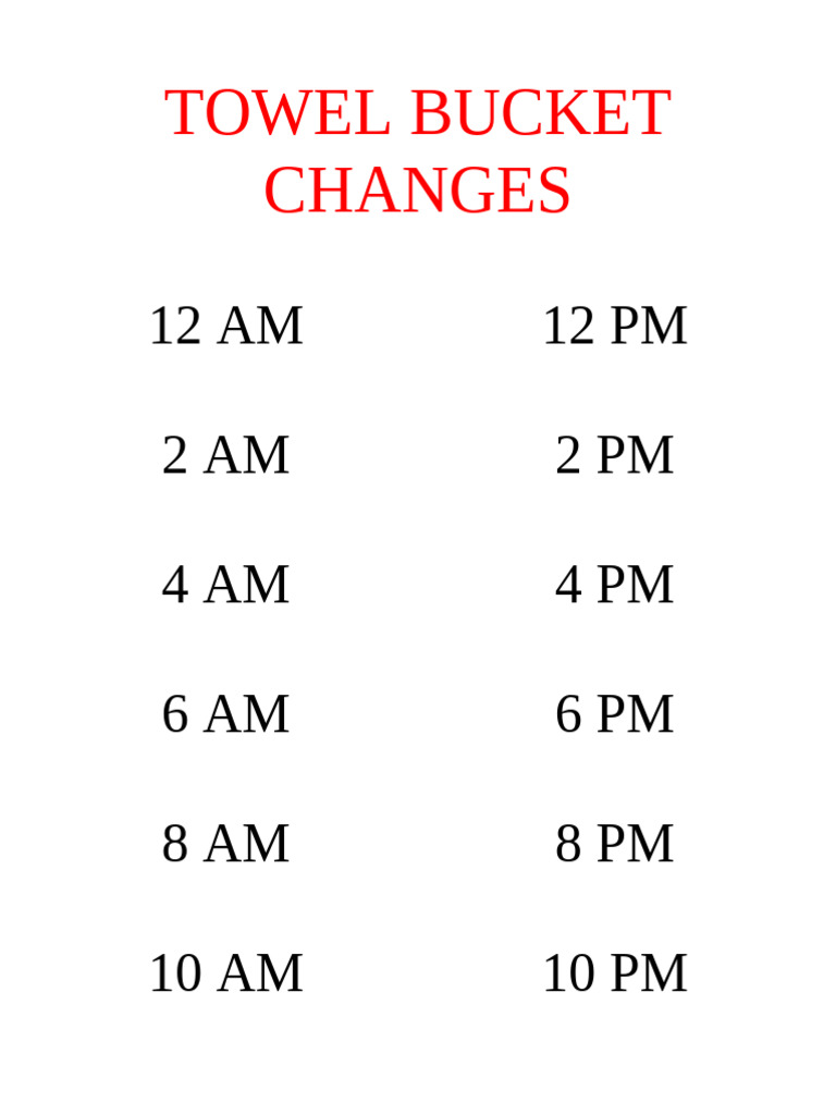 Towel Bucket Change | PDF
