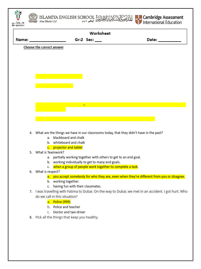 SST Grade 2 Revision Sheet... | PDF | Waste
