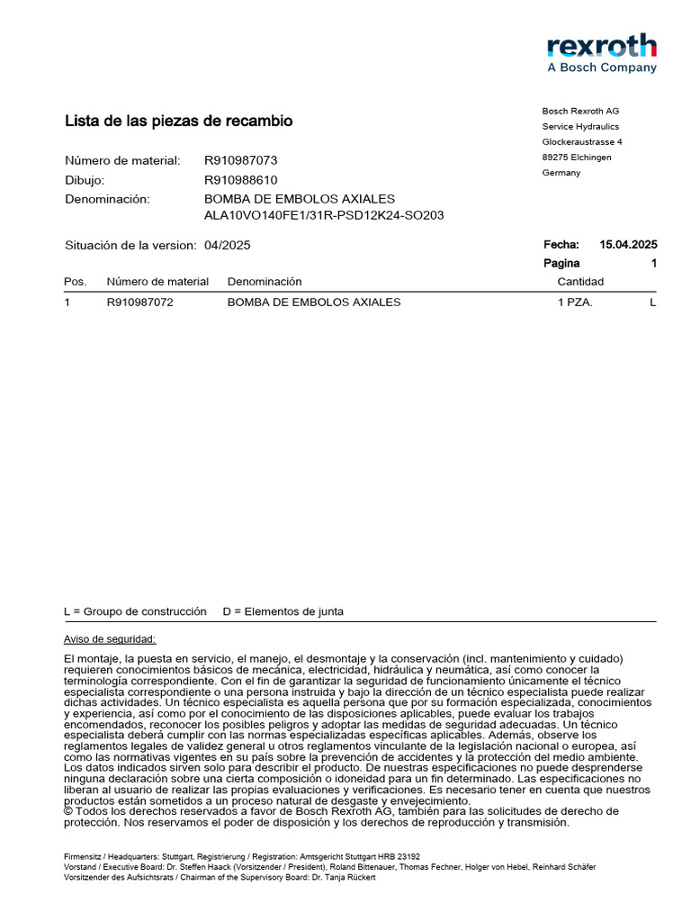 FDSF Es 202504105 | PDF | Protección del medio ambiente | Neumática