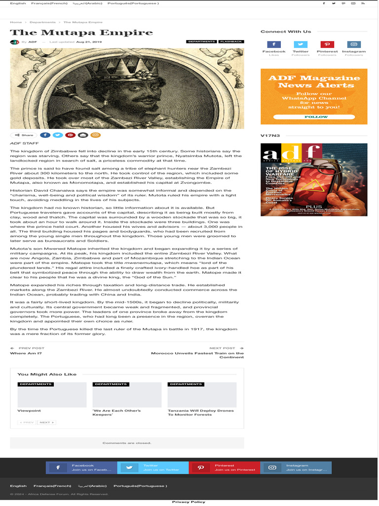 The Mutapa Empire - Africa Defense Forum | PDF