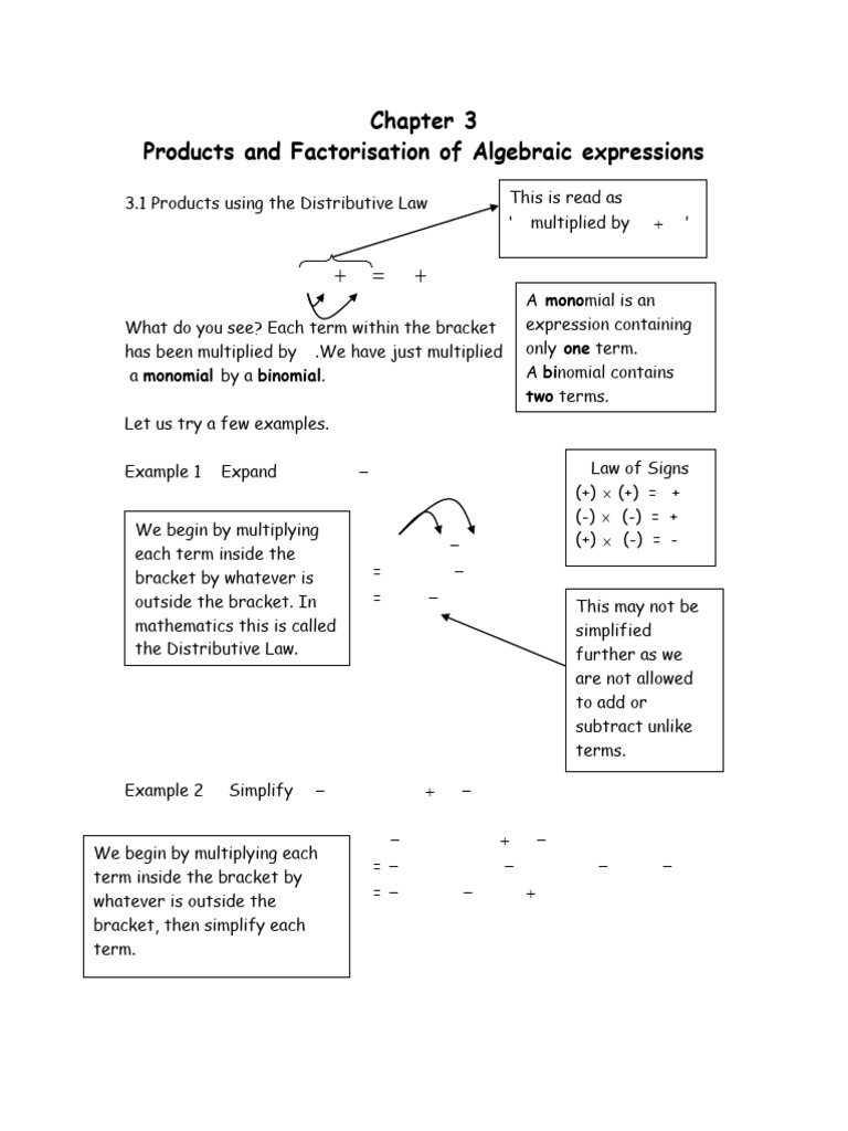 Algebraic Expression Factorization Guide | PDF | Elementary Mathematics | Mathematics
