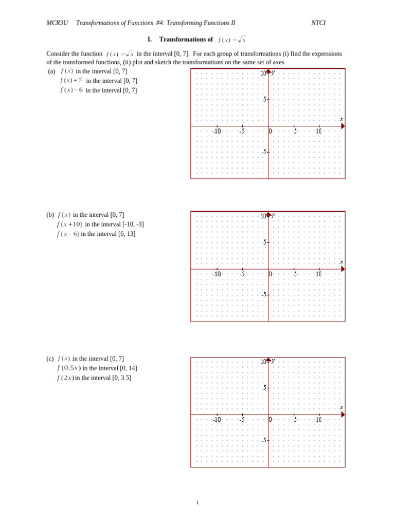 L4 Transforming Functions II | PDF | Elementary Mathematics | Algebra