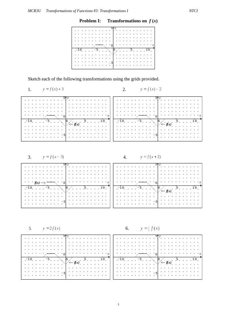 L3 Transforming Functions I | PDF