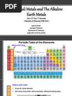 Chemistry of Alkaline Earth Metals | PDF | Magnesium | Chemical Compounds