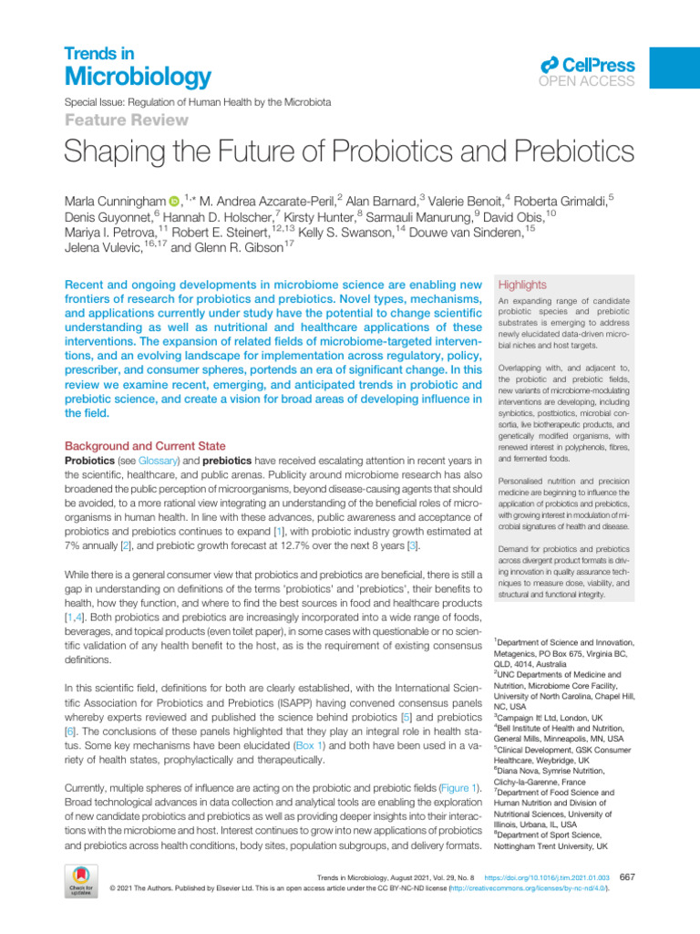 Cunningham-2021-Shaping-the-future-of-probiotics-an | PDF | Probiotic ...