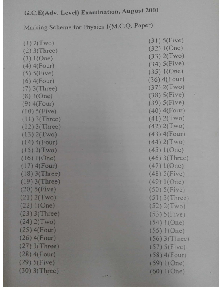 2001 Physics Wiwaranaya by Prof Rosa | PDF