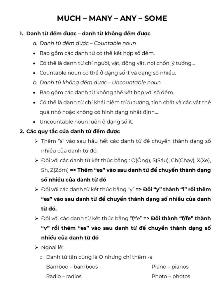much - many - any - some (lí thuyết) | PDF