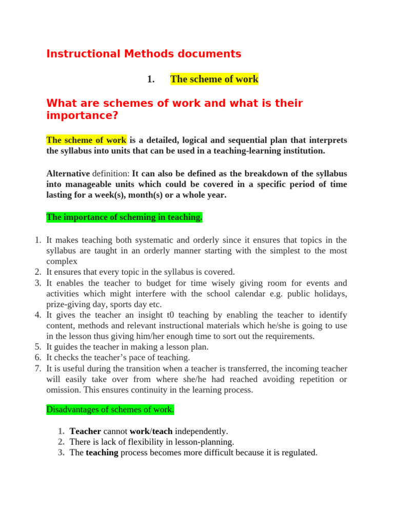 Topic 4 - Instructional Documents | PDF | Teachers | Lesson Plan