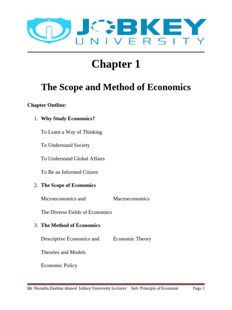 Understanding Economics Scope Methods Pdf Economics Microeconomics