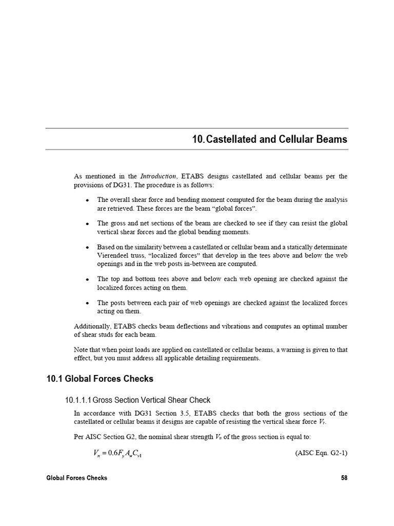 Castellated Beam Design Etabs | PDF | Bending | Beam (Structure)