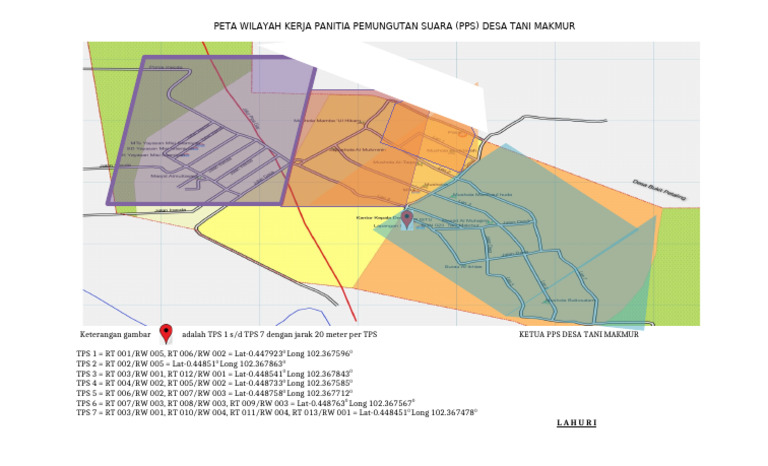 Peta Wilayah Kerja PPS T, Makmur Pilkada 2024 | PDF