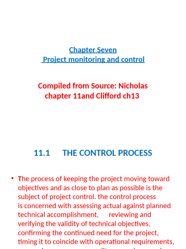 EBUS624-Ch-7 Project Monitoring and Control | PDF | Cost Accounting