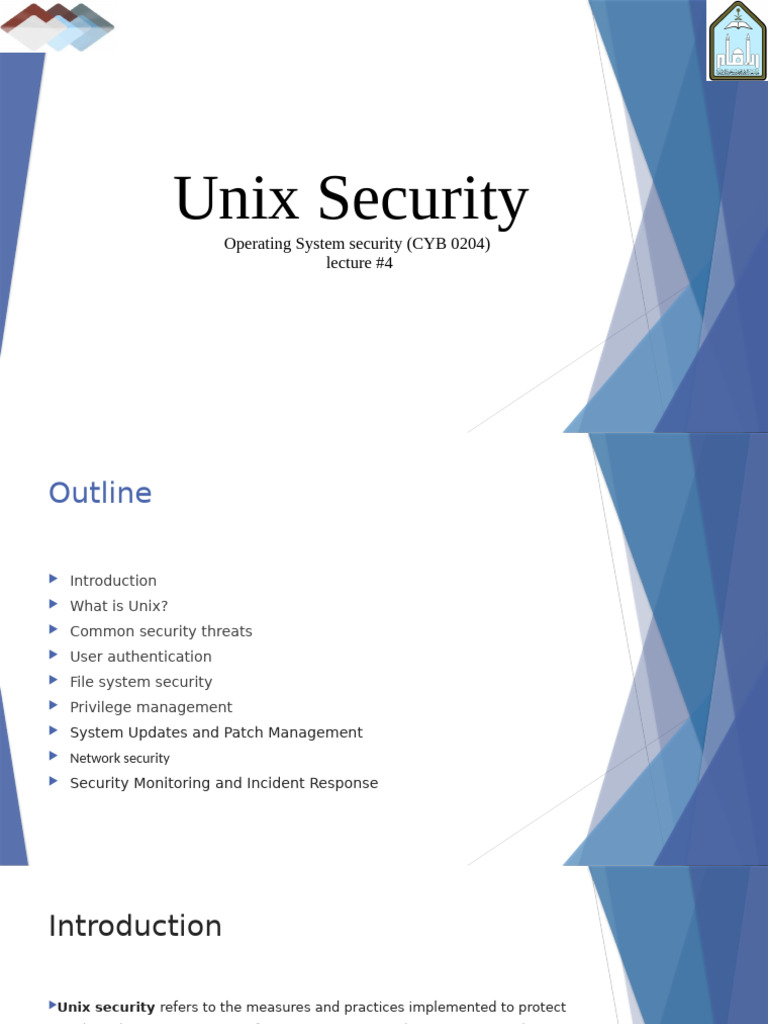 Lecture4-Unix Security | PDF | Security | Computer Security