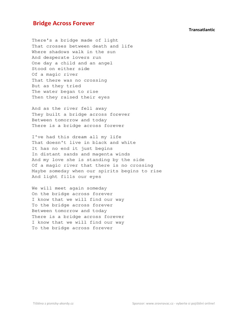 Bridge Across Forever Poem | PDF
