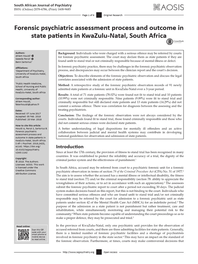Forensic Assessment Houidi | PDF | Forensic Psychiatry | Psychiatry