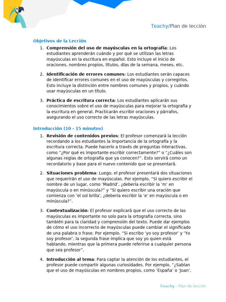 Uso Correcto de Mayúsculas en Español | PDF | Maestros | Caso de carta