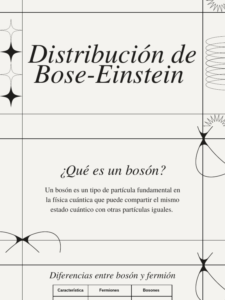 Presentacion Distribucion Bose-Einstein | PDF | Boson | Fotón