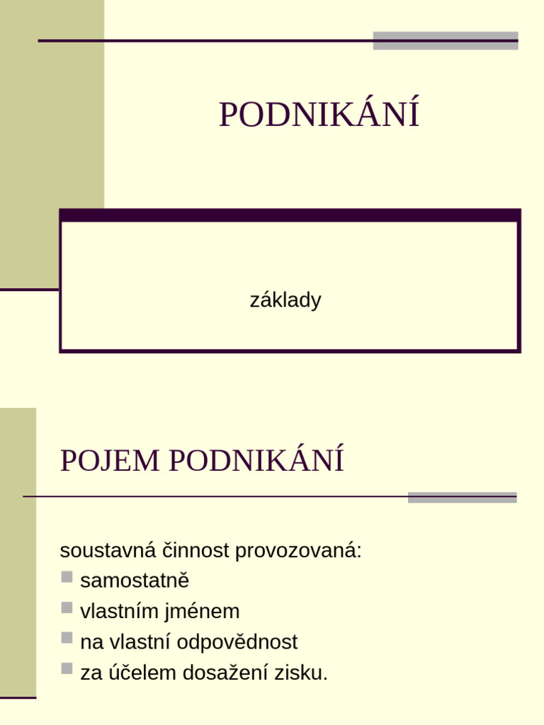 základy podnikání | PDF