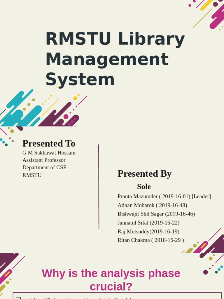 RMSTU Library Mangement System Analysis and Desinging Phase | PDF | Usability | Computing