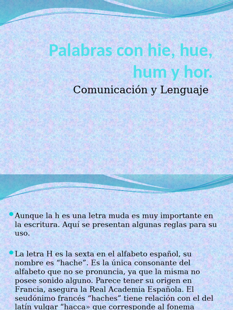 Palabras con hie, hue, hum y | PDF | Entorno natural | Degradación ...