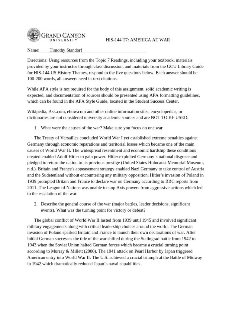 HIS-144-RS-America at War Worksheet - DONE | PDF | World War II | Nazi ...