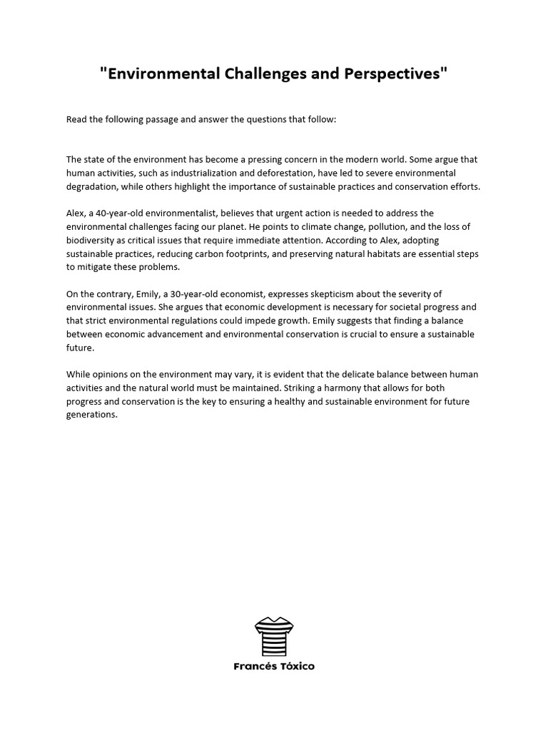 Environmental Challenges and Perspectives | PDF | Sustainability ...