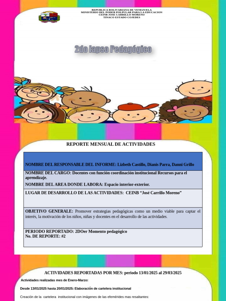 Informe Trimestral Lizbeth, Dianis y Danni | PDF | Plan de estudios