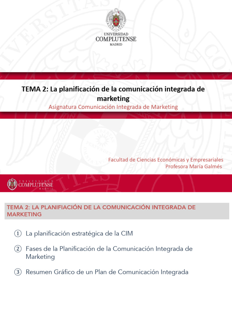 Tema 2 Curso 23-24 | PDF | Marketing | Planificación estratégica