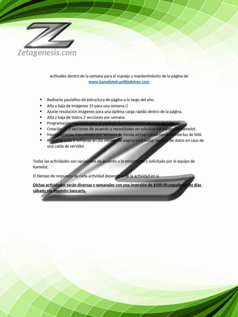 Activades Kamelot | PDF