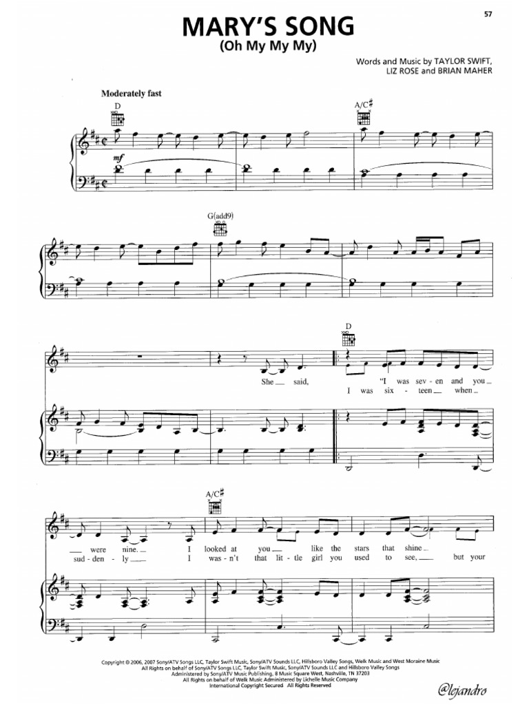 Marys Song Piano PDF | PDF