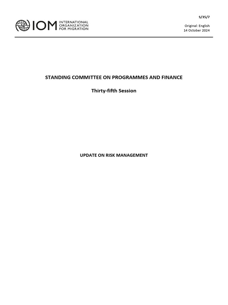 IOM S 35 7 Update On Risk Management 1 | PDF | Risk Management | Risk