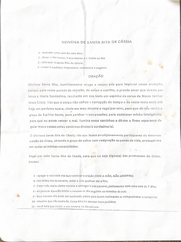 Novena de Santa Rita de Cássia | PDF