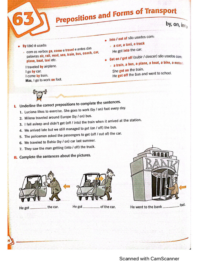 63 - Preposition and Forms of Transport | PDF