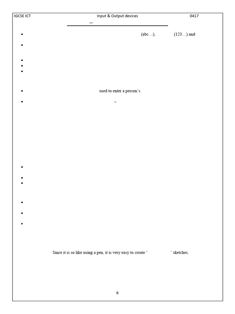 IGCSE ICT: Input & Output Devices Guide | PDF | Computer Monitor ...