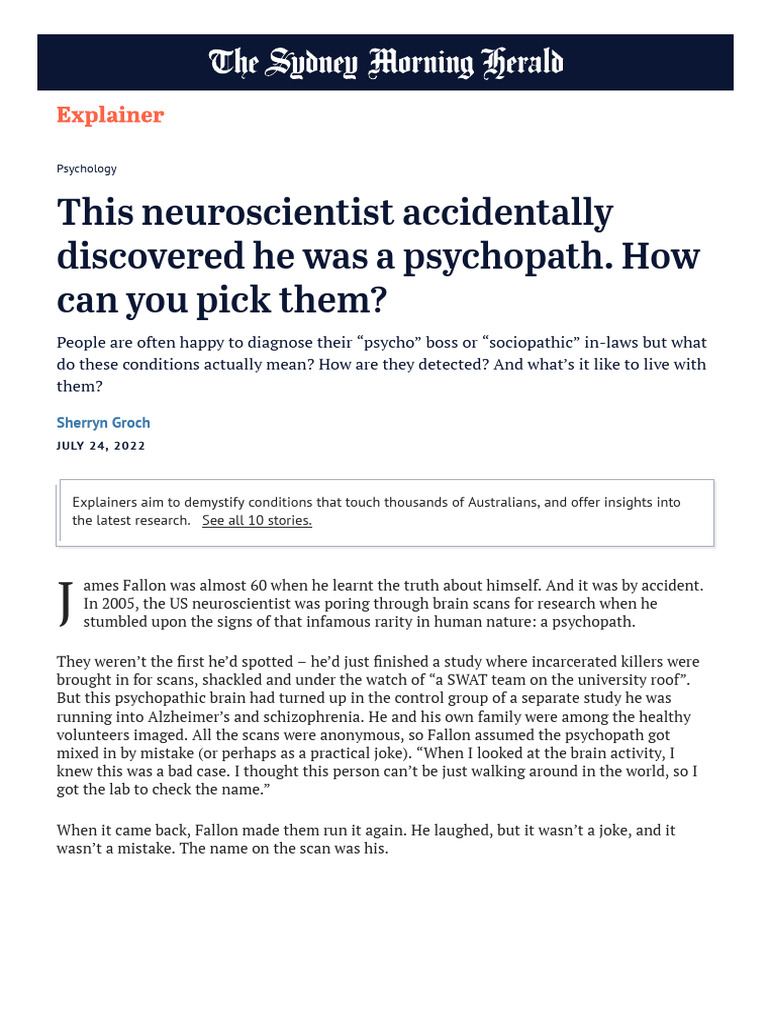 Understanding Psychopathy: Insights and Traits | PDF | Psychopathy ...