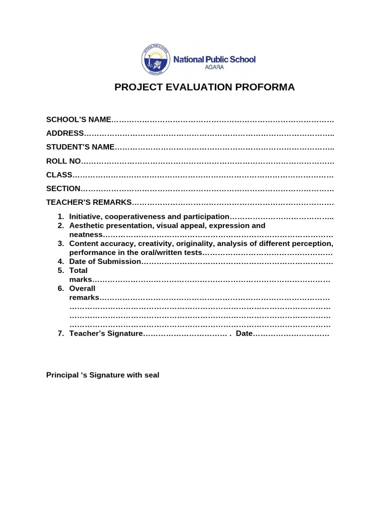 ProjectEvaluationProforma 52203 | PDF
