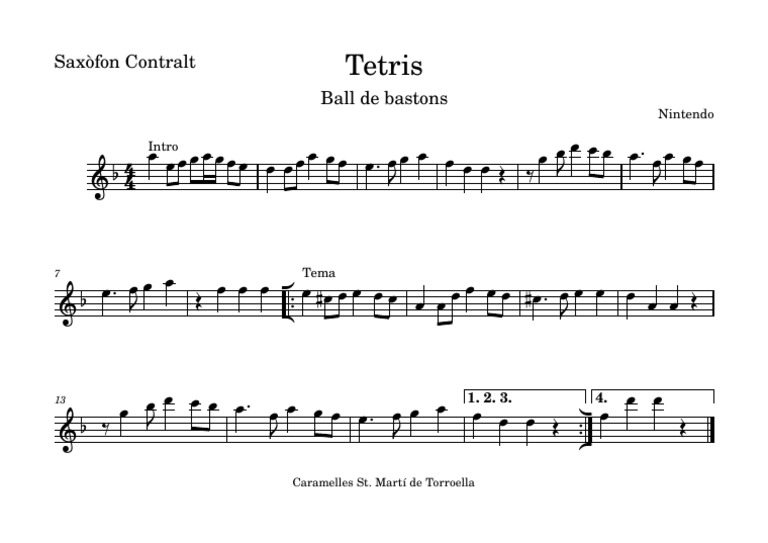 Ball de Bastons - Tetris-Saxòfon - Contralt | PDF