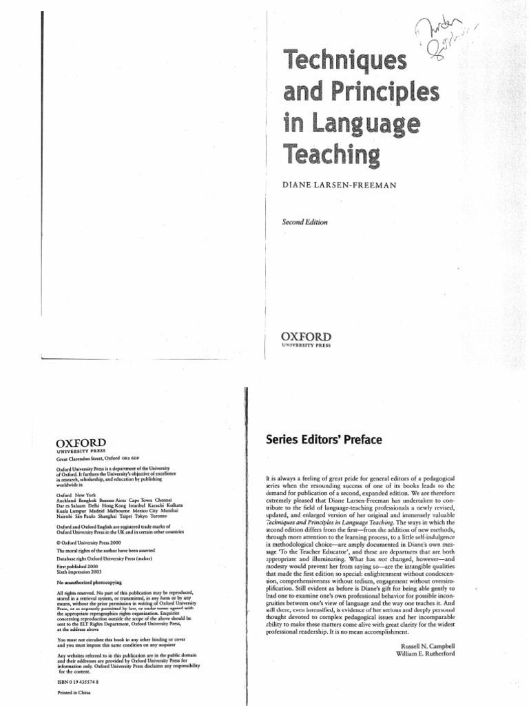 Techniques and Principles Language Teaching | PDF