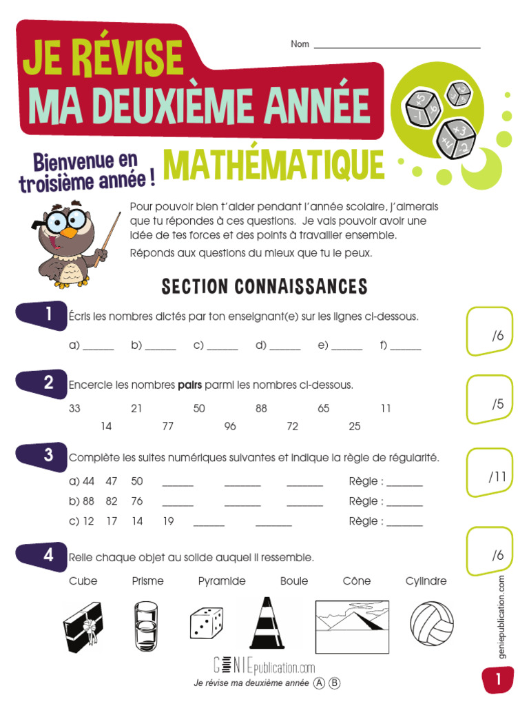 Révisions Mathématiques 2e Année | PDF | Entier naturel | Arithmétique